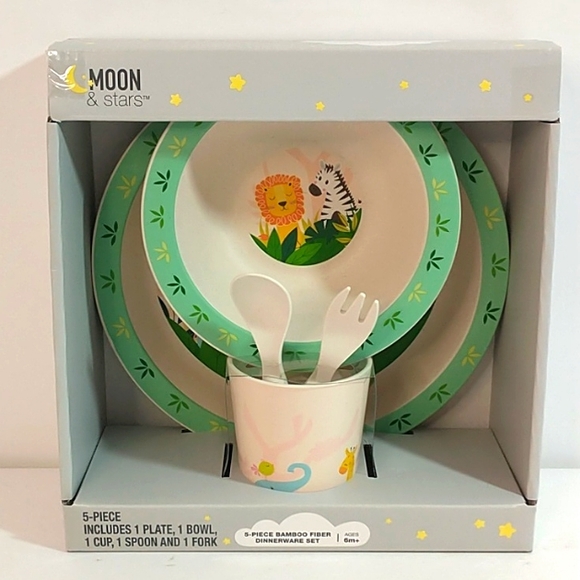 Moon and Stars | Dining | Moon And Stars 5 Piece Bamboo Fiber ...
